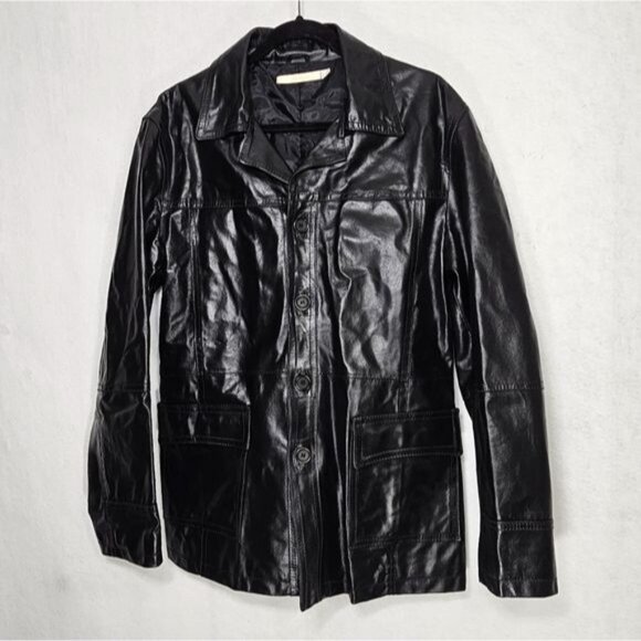 imperial | Jackets & Coats | Imperial Solid Black Italian Leather ...